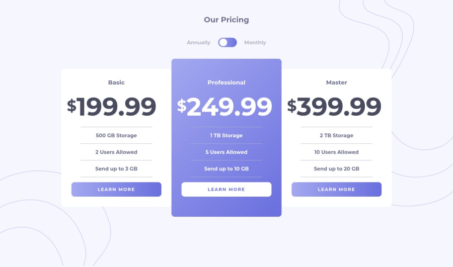 Frontend Mentor Responsive Pricing Component Using Sass Bem And
