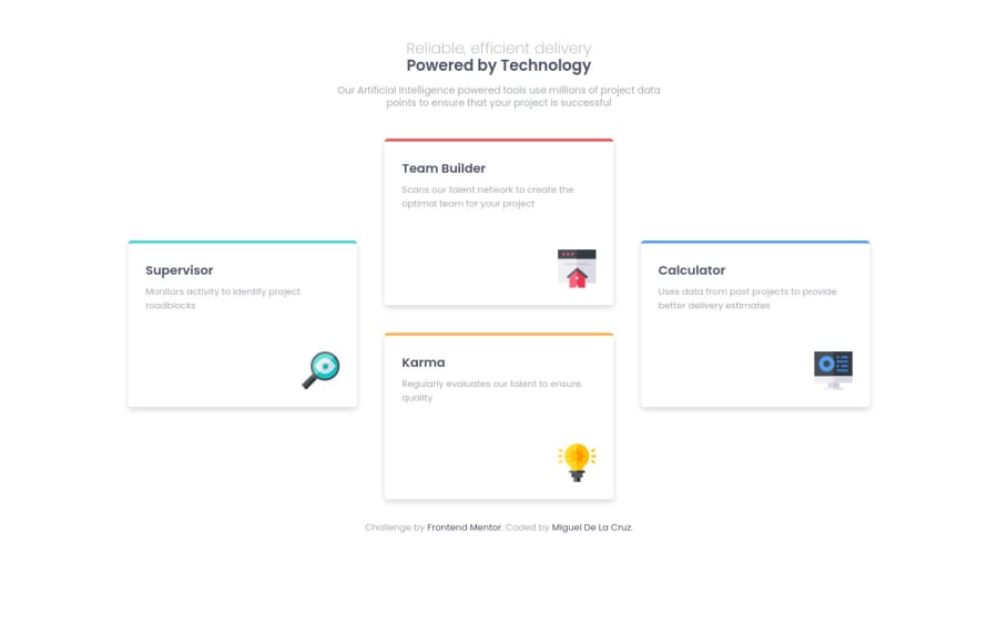 Frontend Mentor Four Card Feature Section Coding Challenge Solution
