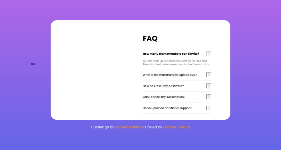 Frontend Mentor Faq Accordion Coding Challenge Solution