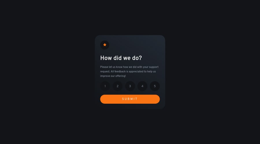 Frontend Mentor Rating Component Thank You Using Reactjs And