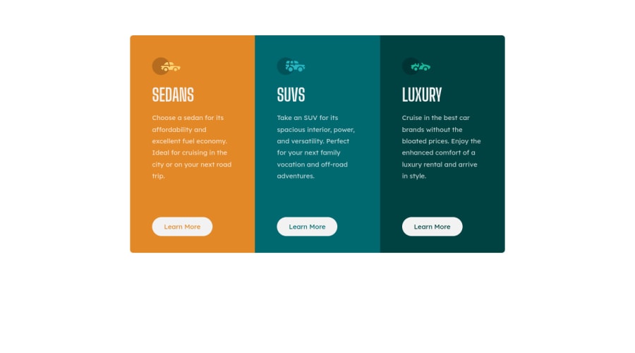 Frontend Mentor 3 Responsive Columns Preview Card Components Using