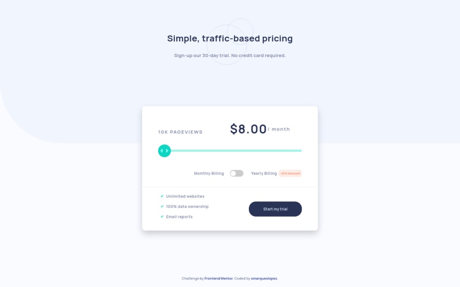 Frontend Mentor Frontend Mentor Interactive Pricing Component Coding Challenge Solution