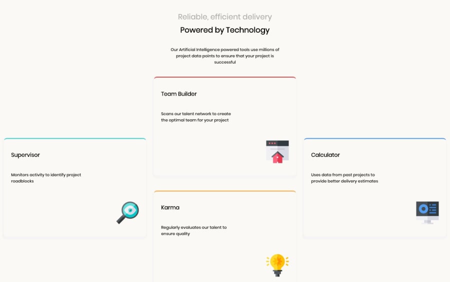 Frontend Mentor Four Card Feature Section Html Css Coding