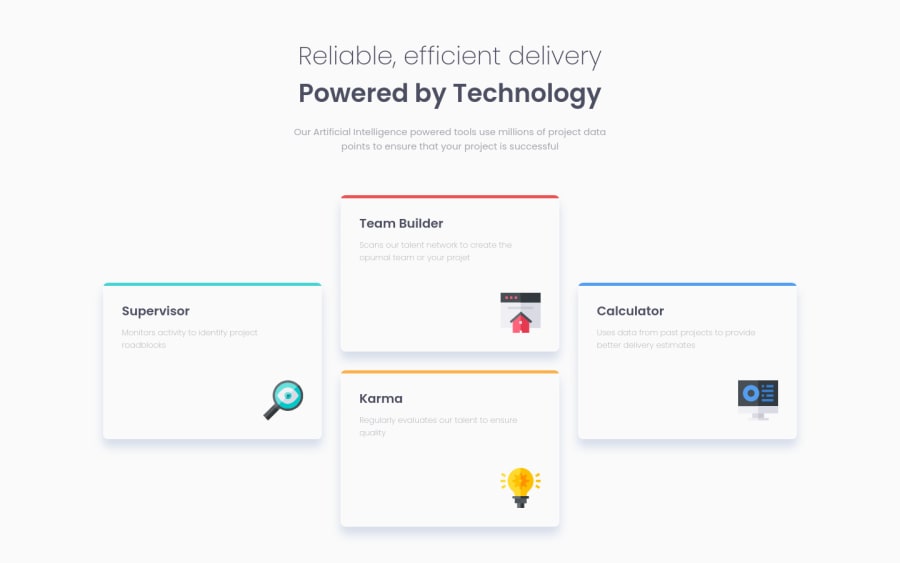 Frontend Mentor Four Card Feature Section Using Flexbox And Flex Wrap