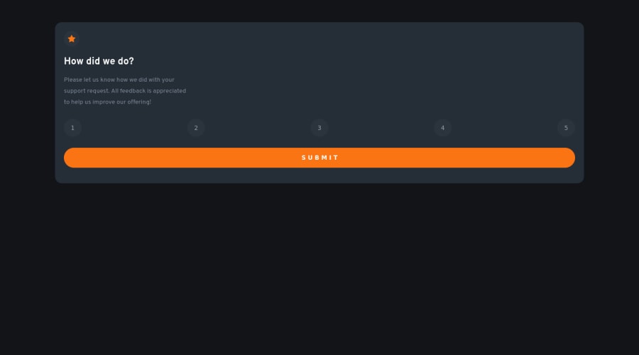 Frontend Mentor Interactive Rating Component Coding Challenge Solution