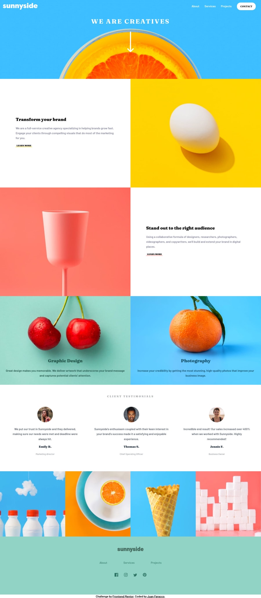 Frontend Mentor Sunnyside Landing Page With Html5 Css3