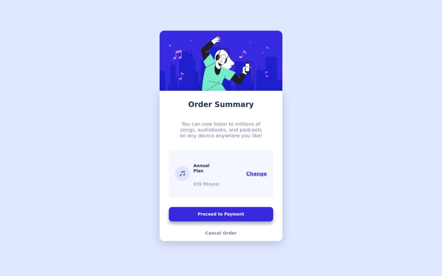 Frontend Mentor Order Summary Card With Html5 And Css3 Coding
