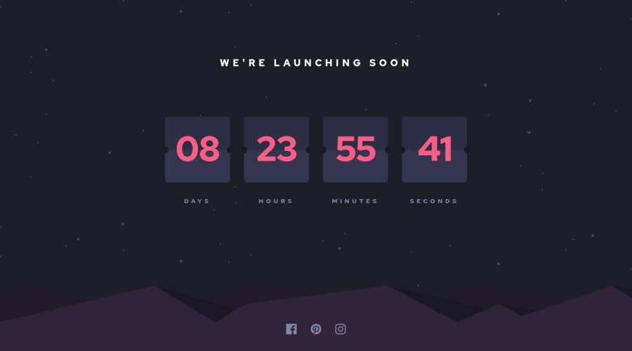 Frontend Mentor Dynamic Clockdown Timer Using Vanilla Js Coding