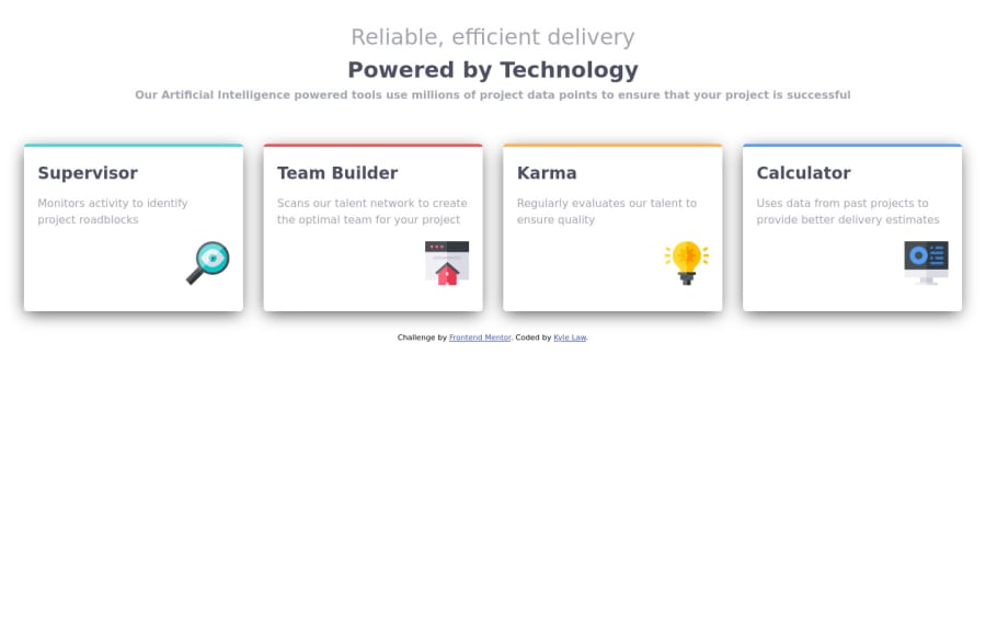 Frontend Mentor Four Card Feature Section Css Grid And Css Variables