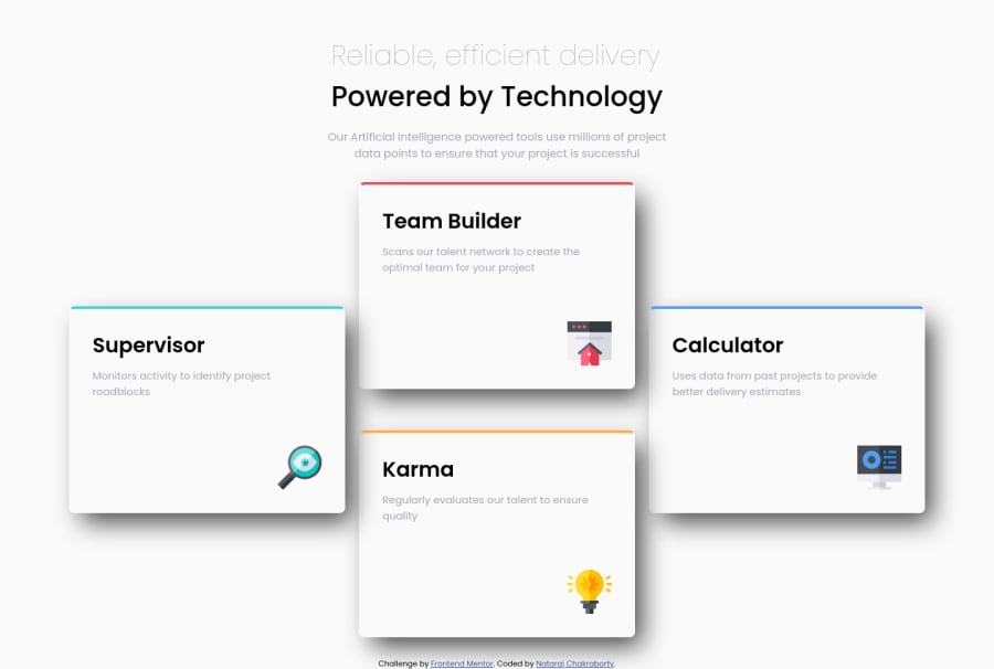 Frontend Mentor Four Card Feature Using Sass Coding
