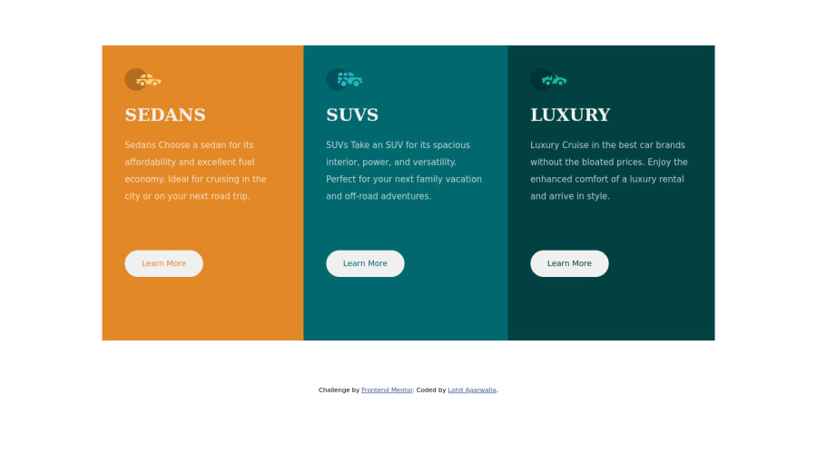 Frontend Mentor 3 Column Preview Card Component Using Css Flexbox And