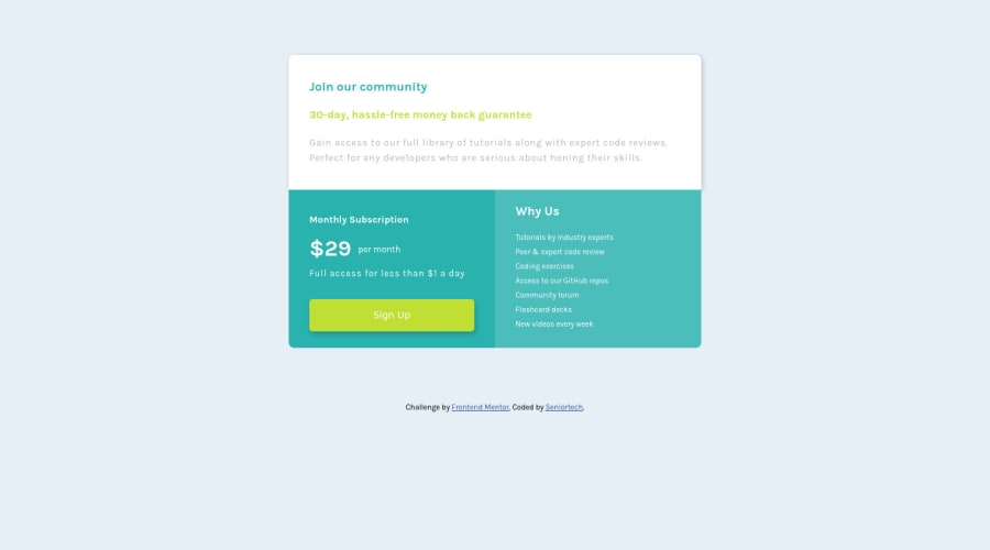 Frontend Mentor Single Price Grid Using Css Grid Coding Challenge