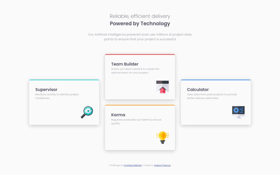 Frontend Mentor Four Card Feature Section Html Css