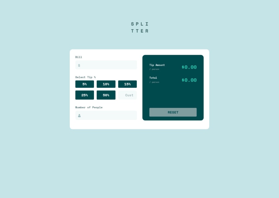 Frontend Mentor Responsive Tip Calculator Using React