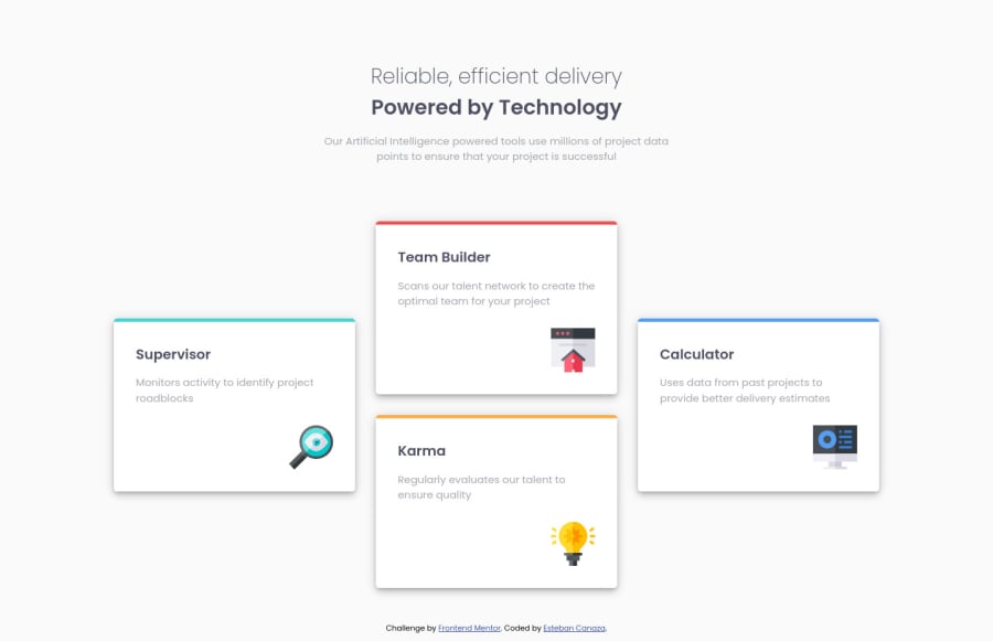 Frontend Mentor Four Card Feature Section Using Html Sass Js And