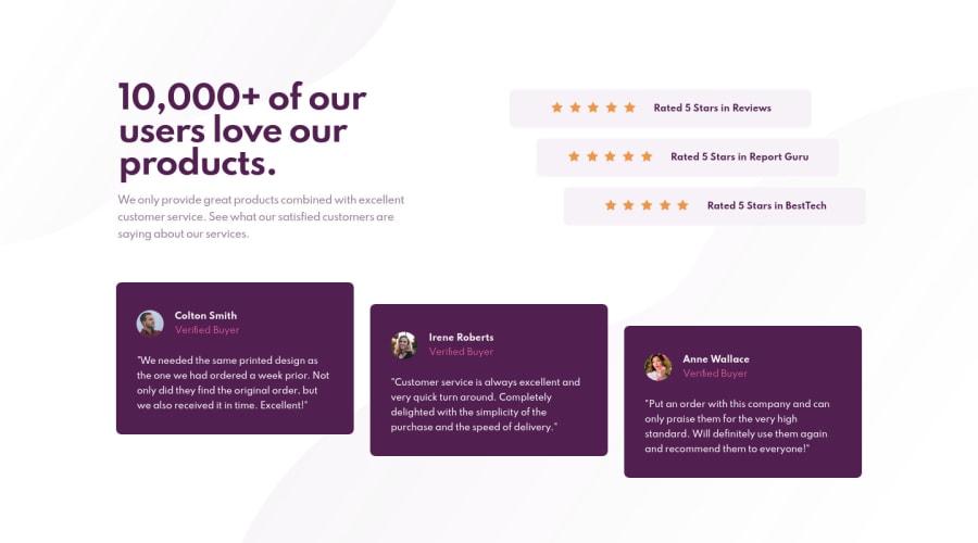 Frontend Mentor Responsive Mobile First Social Proof Section With Css