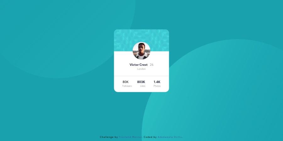 Frontend Mentor Profile Card Site With Pure Html And Css Coding
