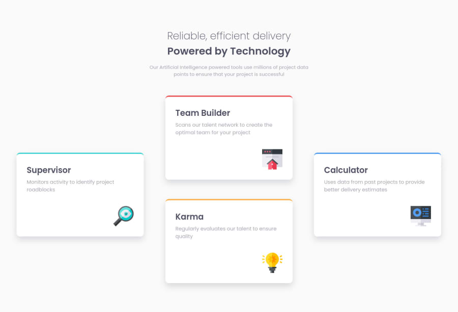 Frontend Mentor Four Card Feature With Grid Coding Challenge Solution