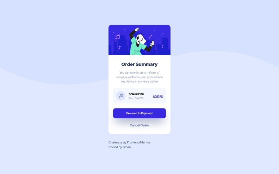 Frontend Mentor | Order summary card using tailwindcss coding challenge solution