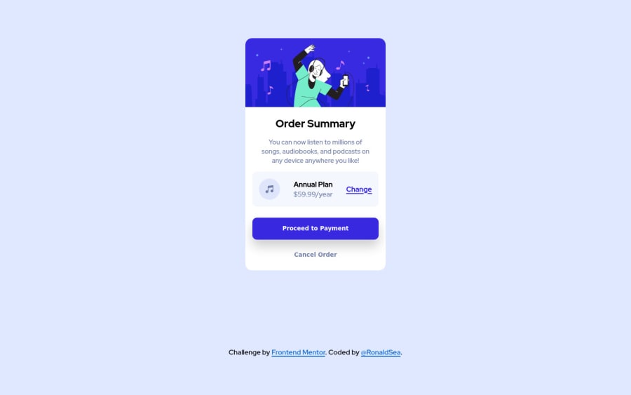 Frontend Mentor Order Summary Card Using Css Grid And Flex Box Coding