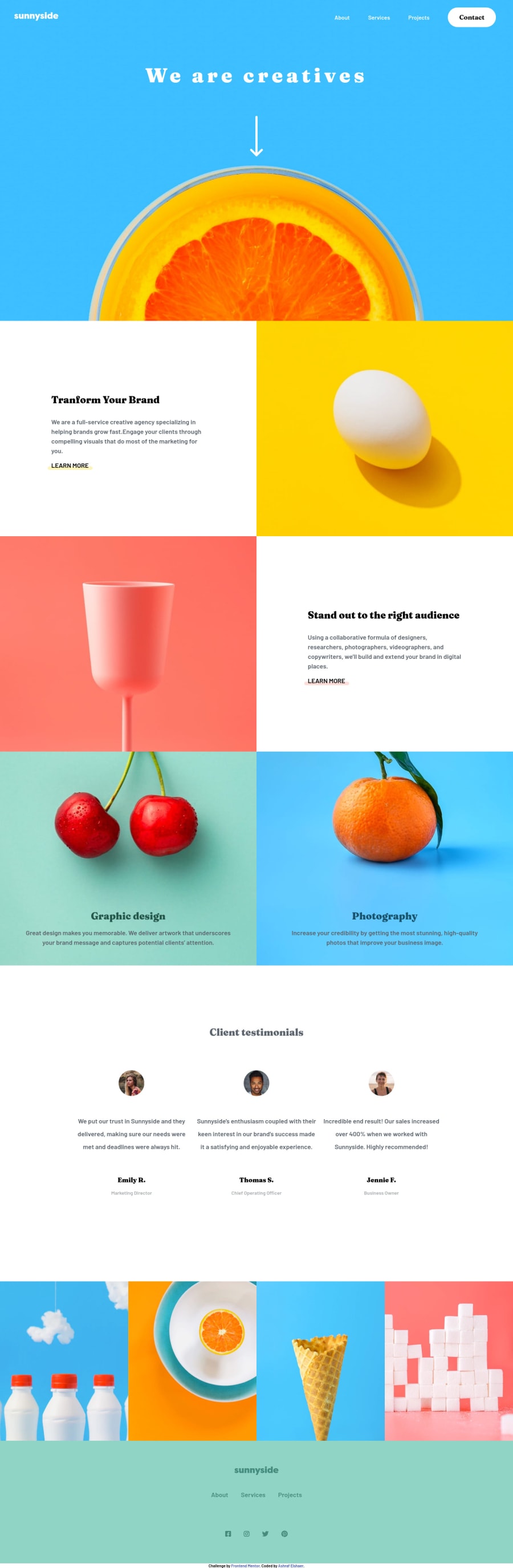 Frontend Mentor Sunnyside Landing Page Using Flex Box And Css Grid
