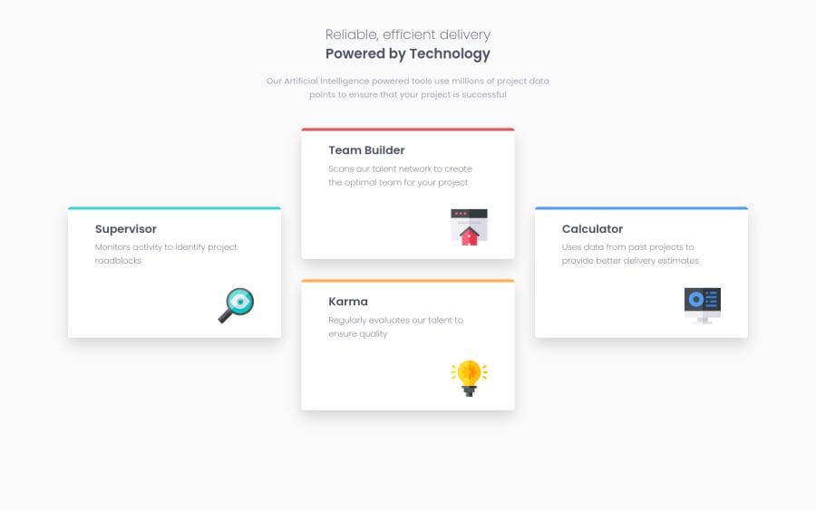 Frontend Mentor Four Card Features Section Html Css And Css Grids