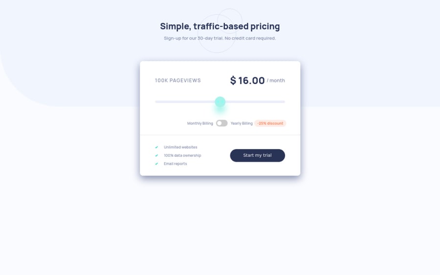 Frontend Mentor Interactive Pricing Component Using Vanilla Js W
