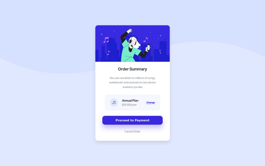 Frontend Mentor Order Summary Component Using Html Css
