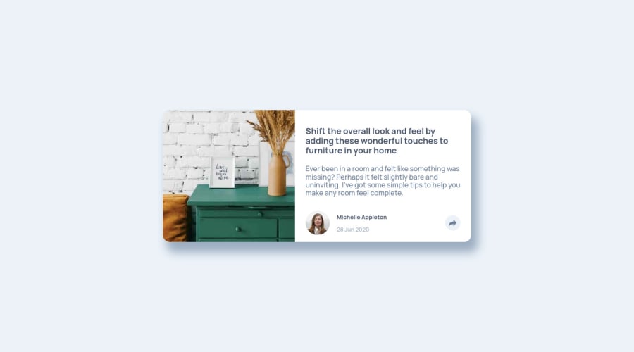 Frontend Mentor Article Preview Component Html Css And Js Flexbox
