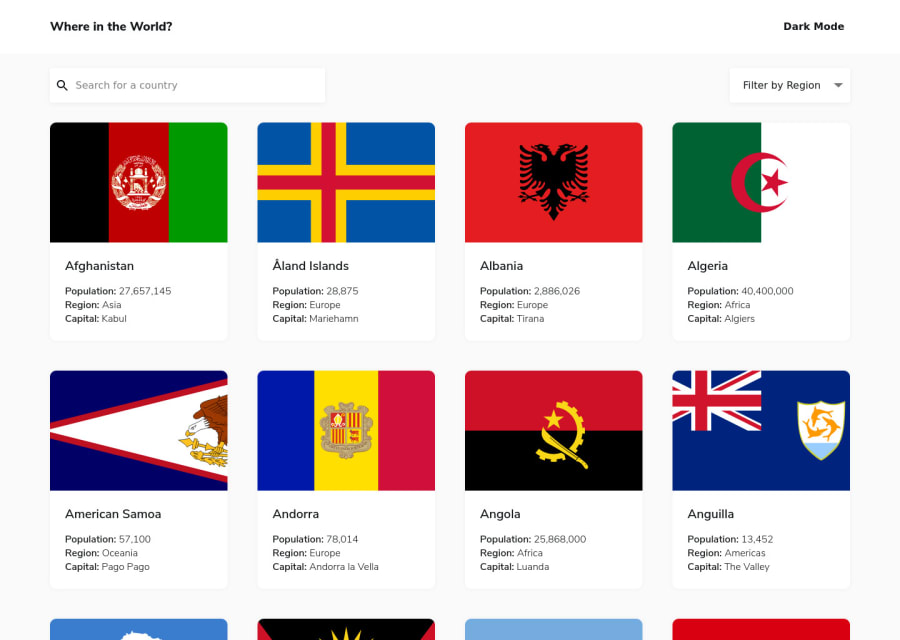 Frontend Mentor Rest Countries With Vanila Js And Theme Switcher