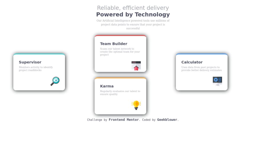 Frontend Mentor Four Card Feature Section Using Html