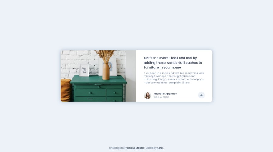 Frontend Mentor Article Preview Component Master Using Html Sass