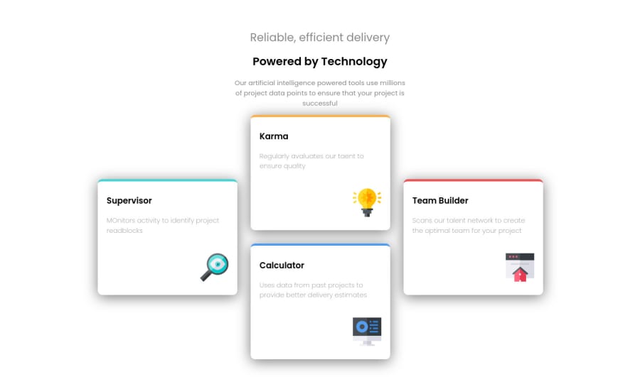 Frontend Mentor Four Card Component Coding Challenge Solution