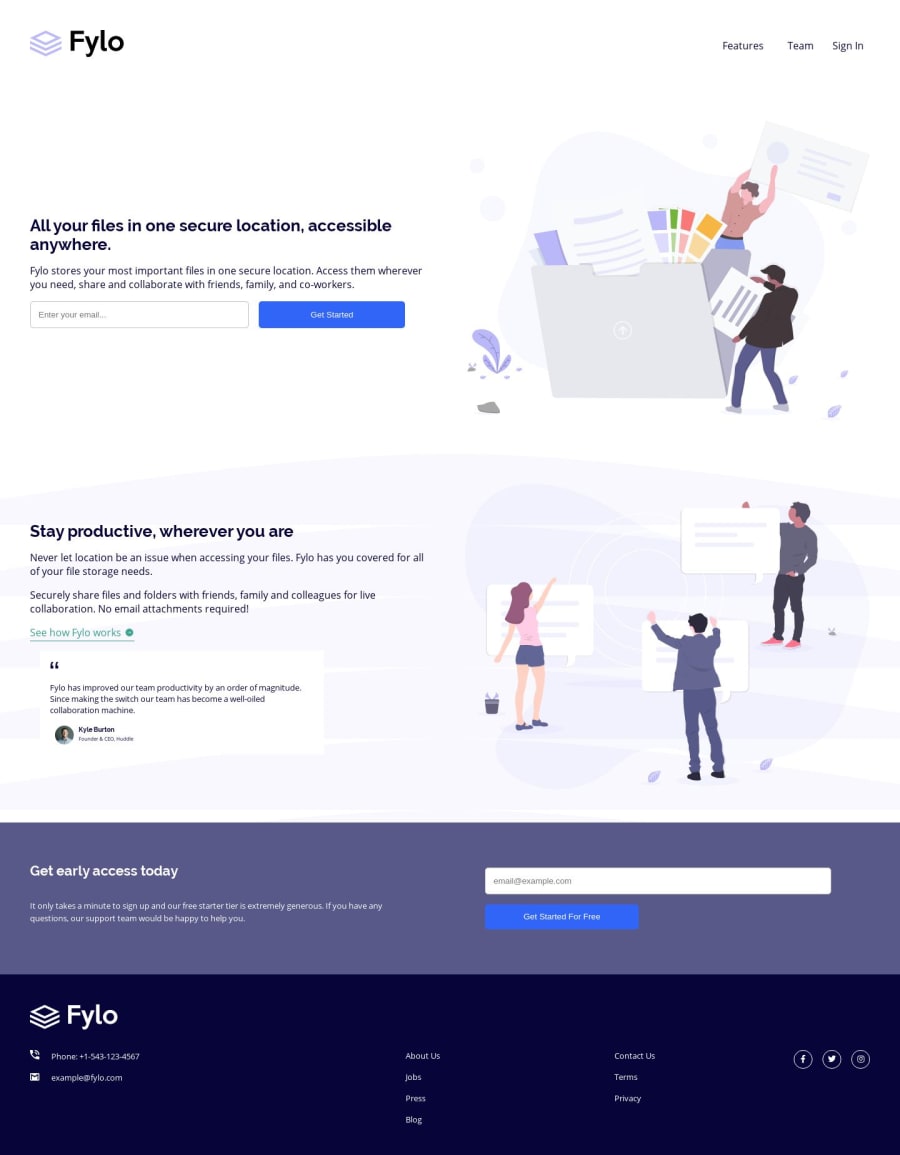 Frontend Mentor Fylo Landing Page With All Css Grid Coding Challenge
