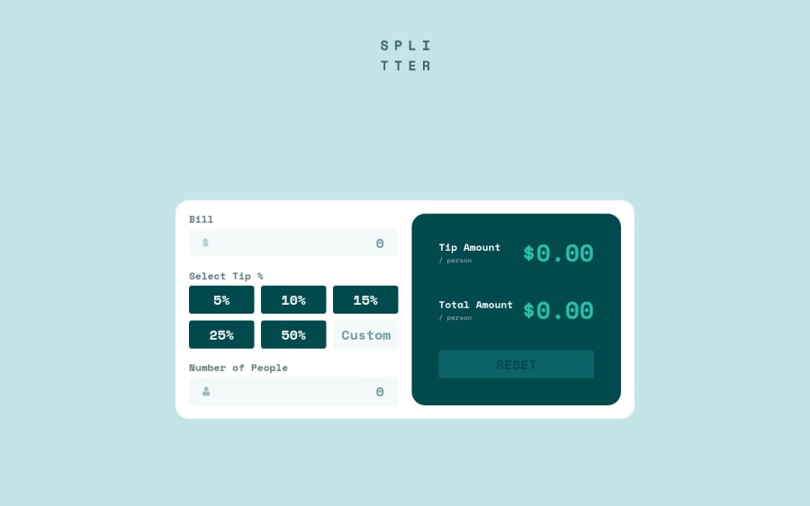 Frontend Mentor Tip Calculator App Html Css Vanilla Js