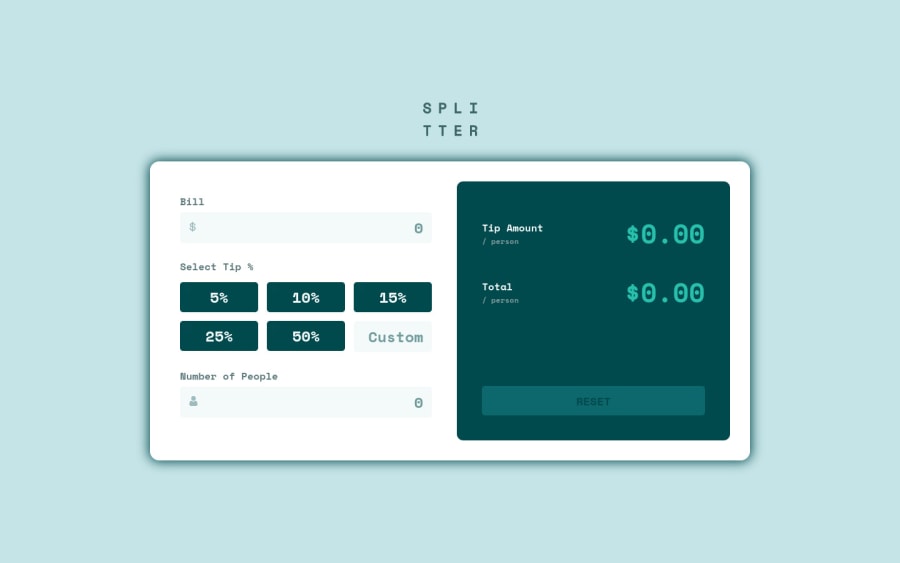 Frontend Mentor Tip Calculator App Html Scss React Coding Challenge