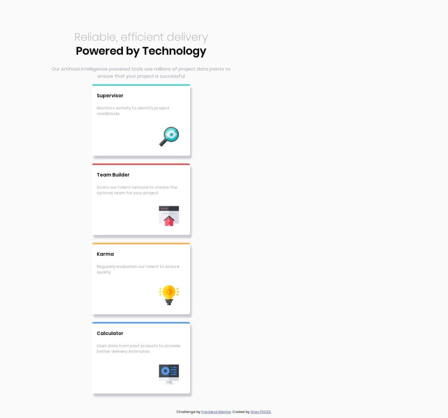 Frontend Mentor Four Card Feature Section Using Grid And Media