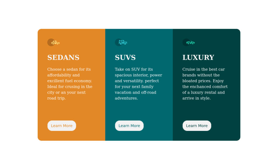 Frontend Mentor 3 Column Card Using Flexbox Coding Challenge Solution