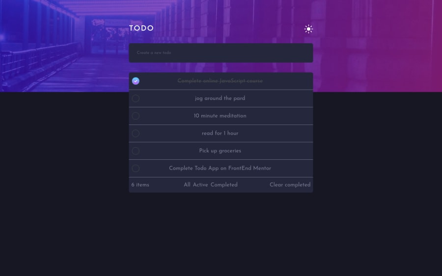 Frontend Mentor React Js Todo App Coding Challenge Solution