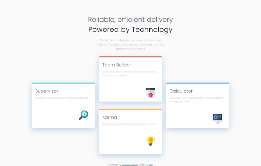 Frontend Mentor Four Card Feature Section Challenge With Sass Css
