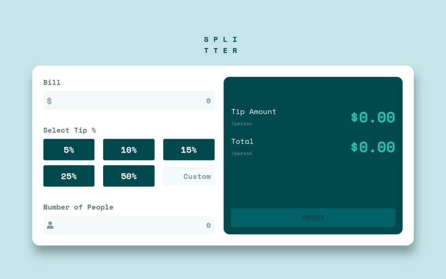 Frontend Mentor Mobile First And Responsive Tip Calculator Coding