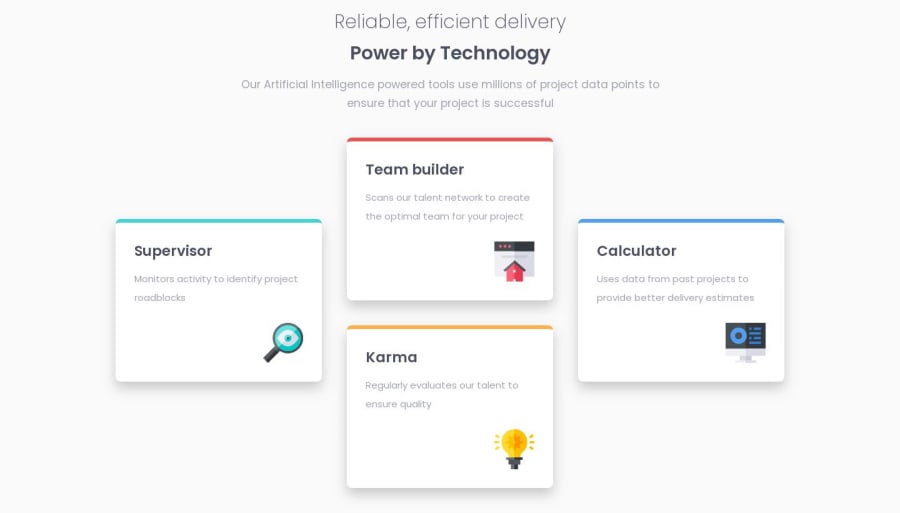 Frontend Mentor Four Card Feature Section Coding Challenge Solution