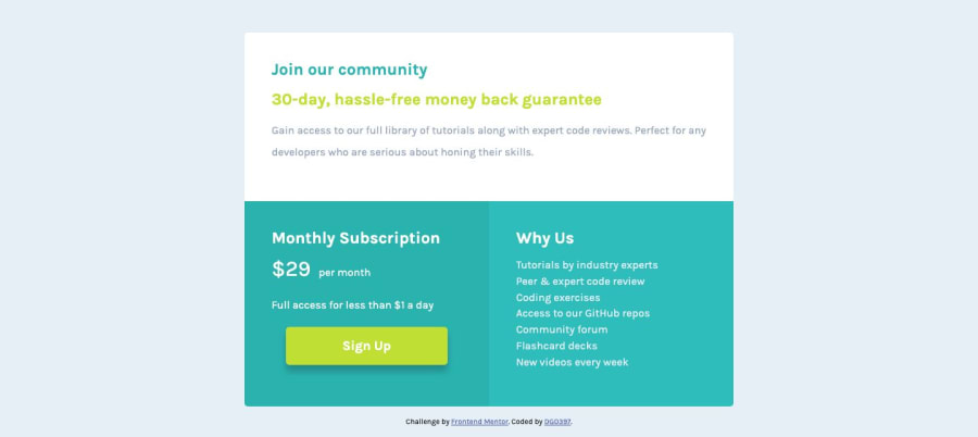 Frontend Mentor Single Price Grid Component Using Css Grid Layout