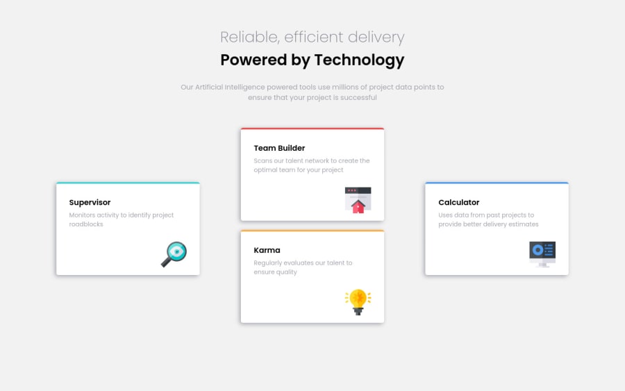 Frontend Mentor Four Card Feature Section Coding Challenge Solution