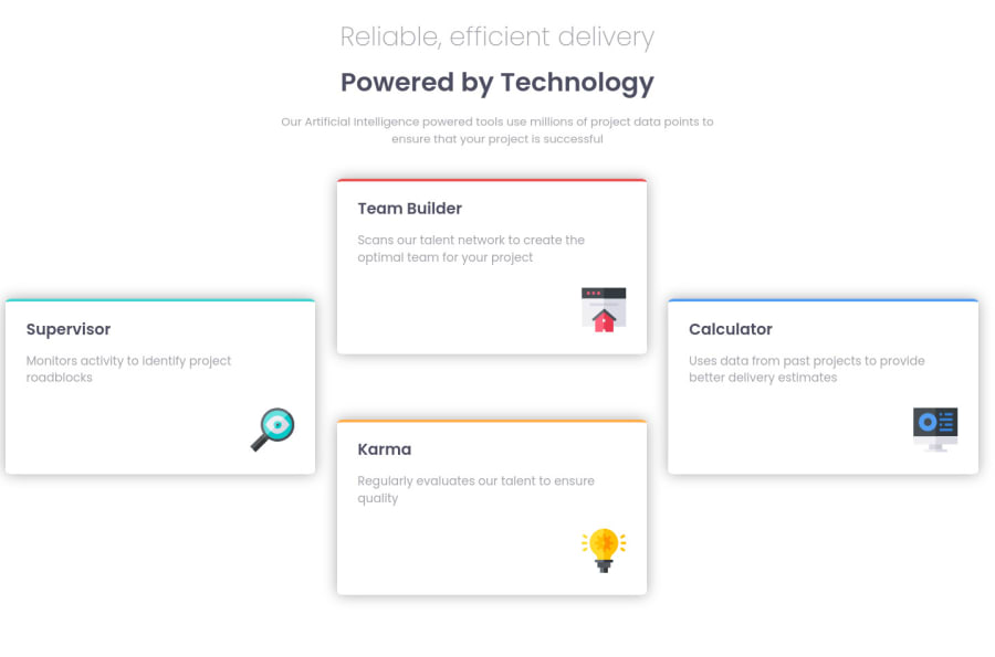 Frontend Mentor Four Card Feature Section Master Using