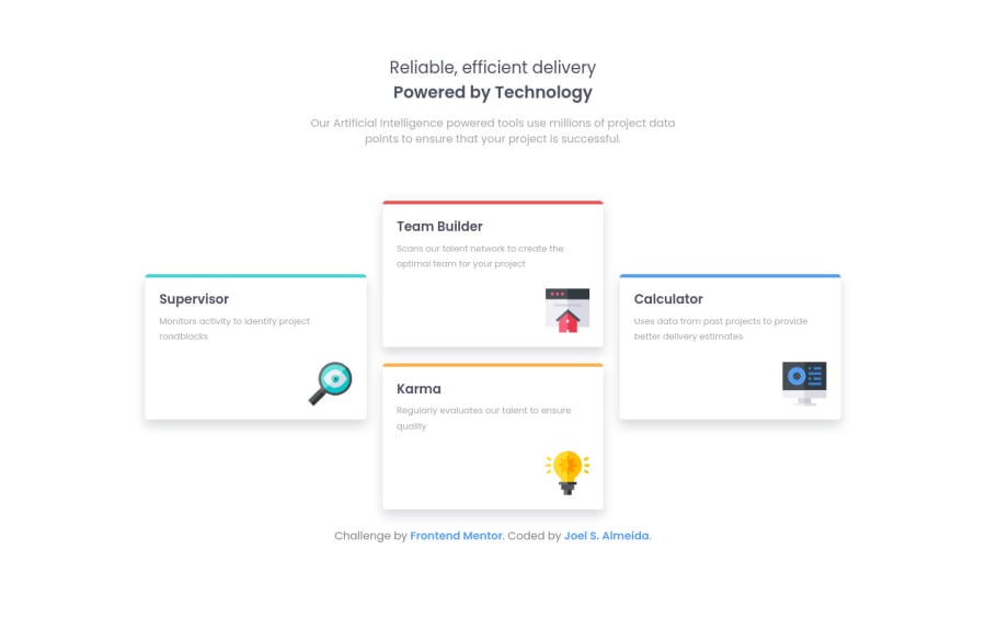 Frontend Mentor Four Card Feature Section Sass Mobile First