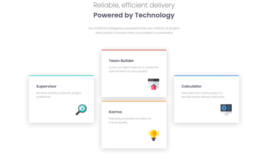 Frontend Mentor Four Card Feature Section Using React And Sass Coding