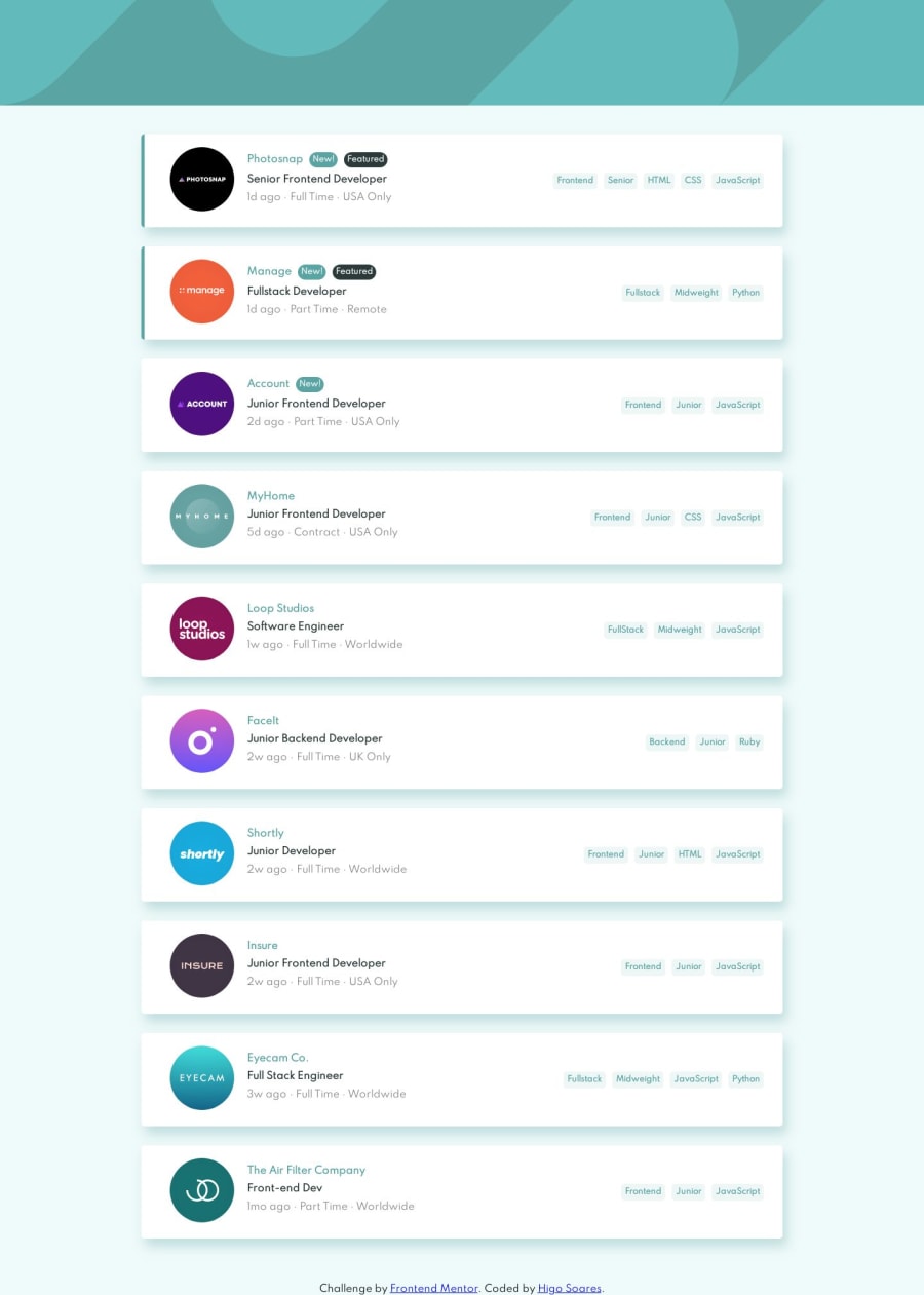 Frontend Mentor Css Flex With Js Filtering A Job List And Cloning The