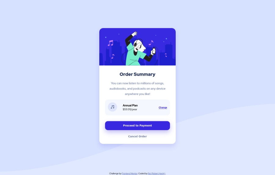 Frontend Mentor Order Summary Card W Vanilla Html And Css Coding