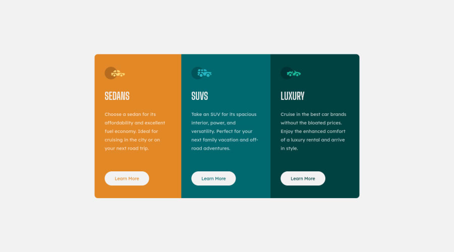 Frontend Mentor Simple 3 Column Card Layout Using Css Flexbox Coding Challenge Solution